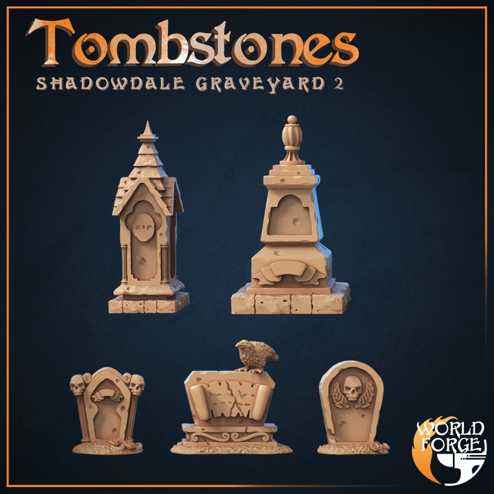 3D Printable Shadowdale Graveyard 2 Collection by World Forge Miniatures