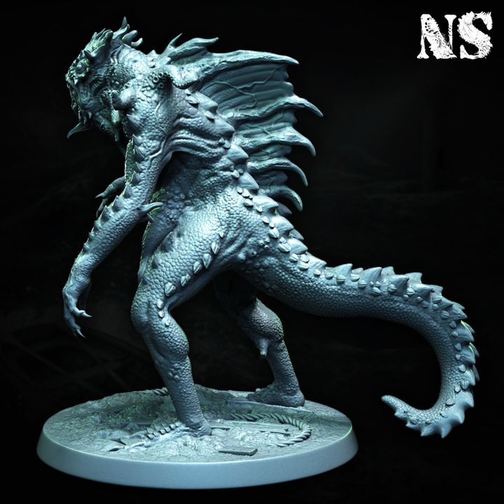 3D Printable Deep One - Hybrid 03 by NS Miniatures