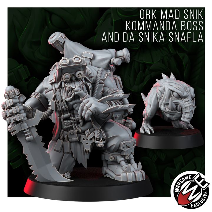3D Printable ORK MAD SNIK KOMMANDA BOSS AND DA SNIKA SNAFLA by Wargame ...