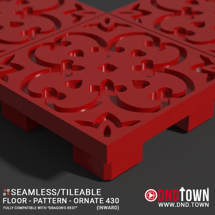 3D Printable 3D Modular Dungeon Tile: Floor - Pattern - Ornate 430 ...