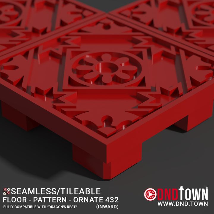 3D Printable 3D Modular Dungeon Tile: Floor - Pattern - Ornate 432 ...