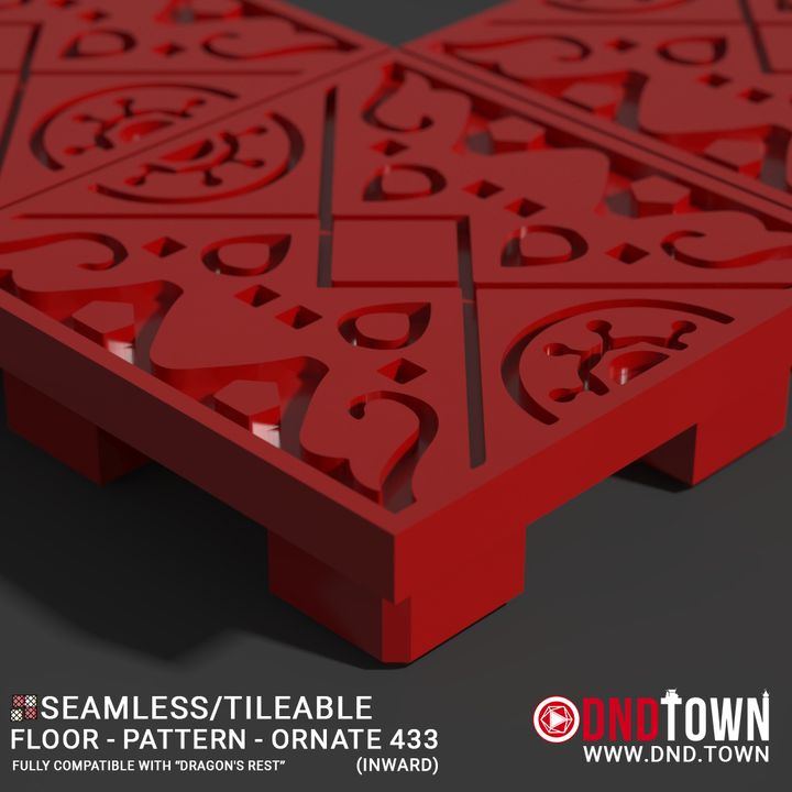 3D Printable 3D Modular Dungeon Tile: Floor - Pattern - Ornate 433 ...