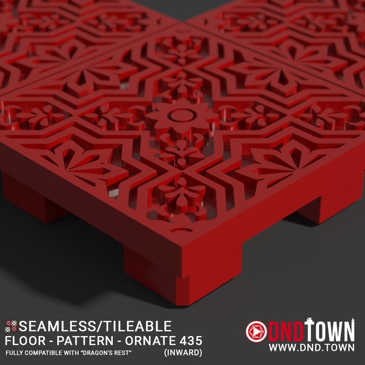 3D Printable 3D Modular Dungeon Tile: Floor - Pattern - Ornate 435 ...