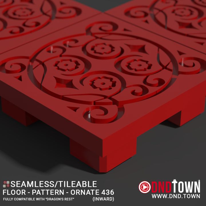 3D Printable 3D Modular Dungeon Tile: Floor - Pattern - Ornate 436 ...