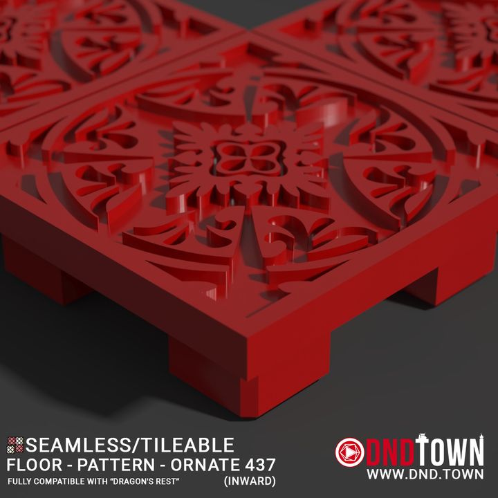 3D Printable 3D Modular Dungeon Tile: Floor - Pattern - Ornate 437 ...