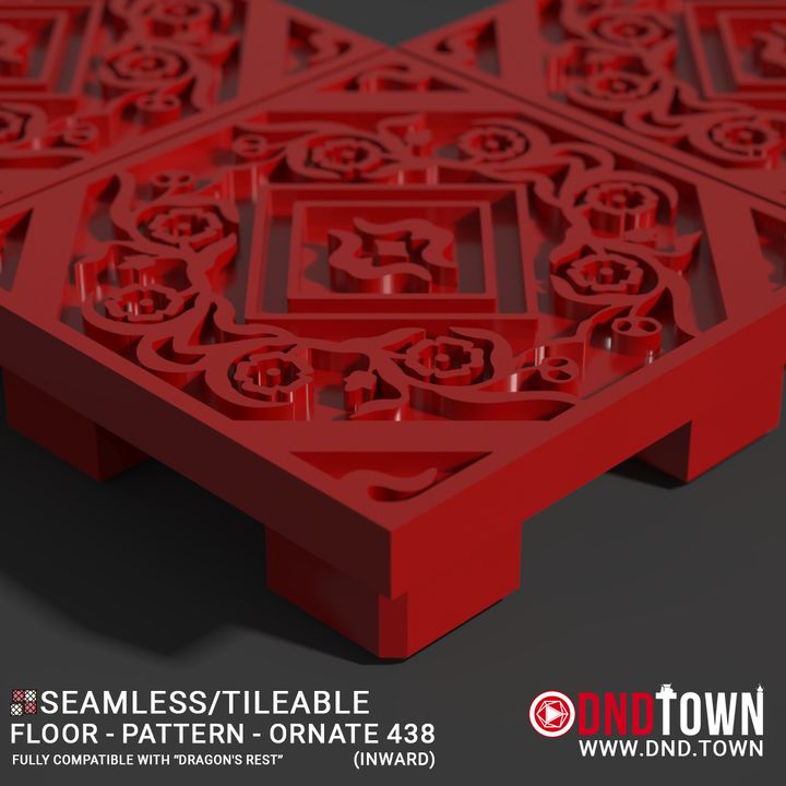 3D Printable 3D Modular Dungeon Tile: Floor - Pattern - Ornate 438 ...