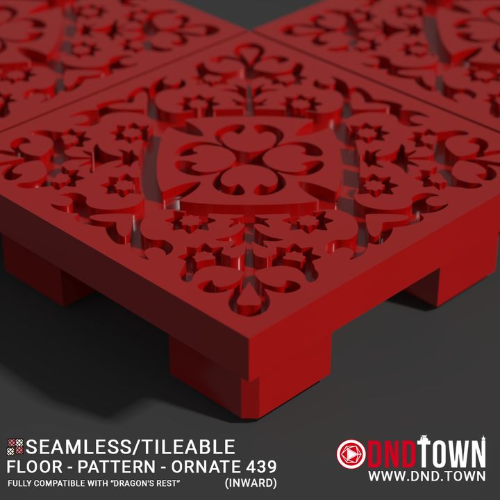3D Printable 3D Modular Dungeon Tile: Floor - Pattern - Ornate 439 ...