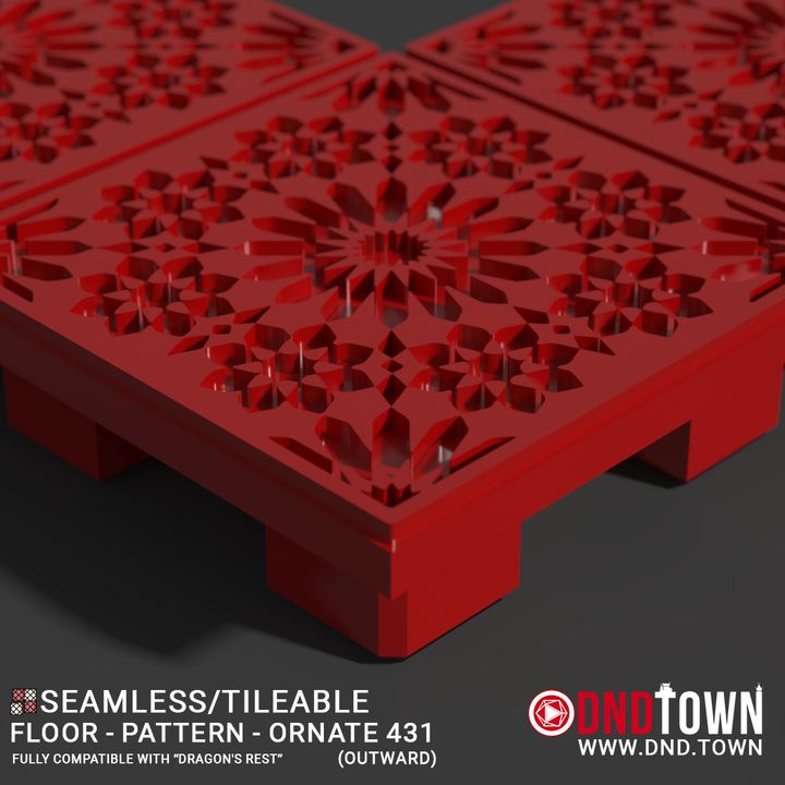3D Printable 3D Modular Dungeon Tile: Floor - Pattern - Ornate 431 ...