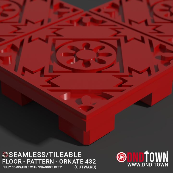 3D Printable 3D Modular Dungeon Tile: Floor - Pattern - Ornate 432 ...