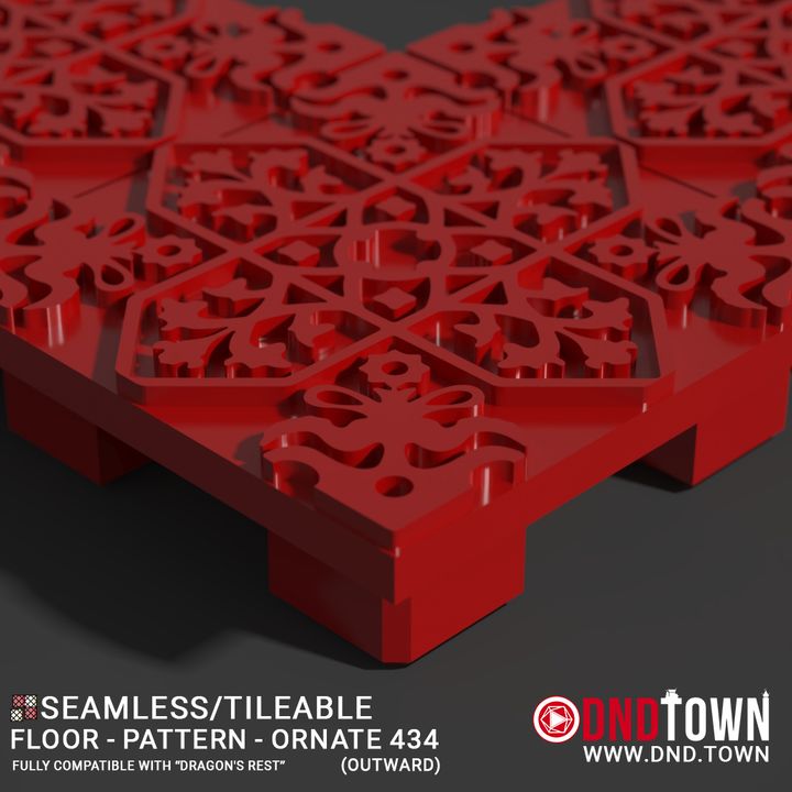 3D Printable 3D Modular Dungeon Tile: Floor - Pattern - Ornate 434 ...