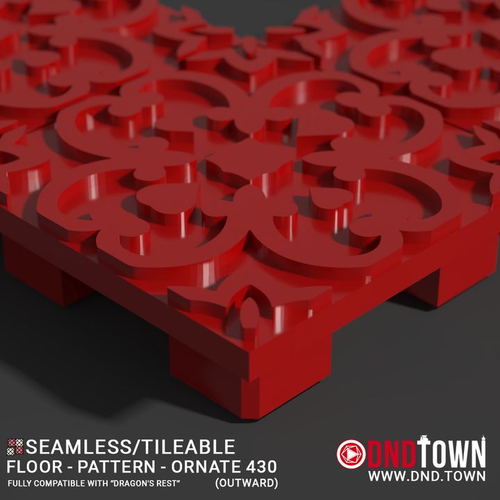 3D Printable 3D Modular Dungeon Tile: Floor - Pattern - Ornate 430 ...