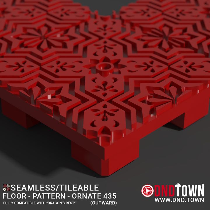 3D Printable 3D Modular Dungeon Tile: Floor - Pattern - Ornate 435 ...