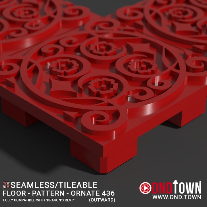 3D Printable 3D Modular Dungeon Tile: Floor - Pattern - Ornate 436 ...