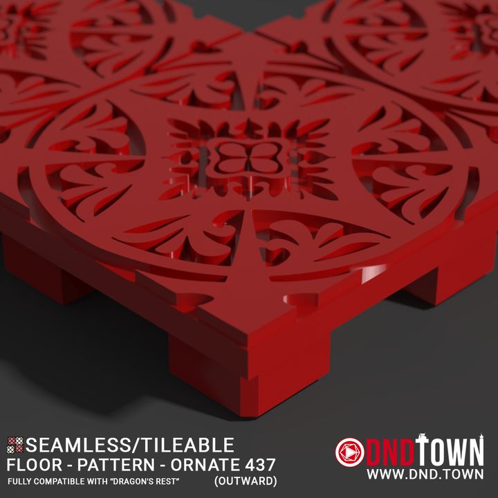 3D Printable 3D Modular Dungeon Tile: Floor - Pattern - Ornate 437 ...