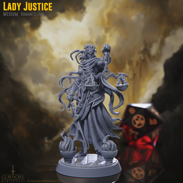 3D Printable Lady Justice by Claymore Miniatures