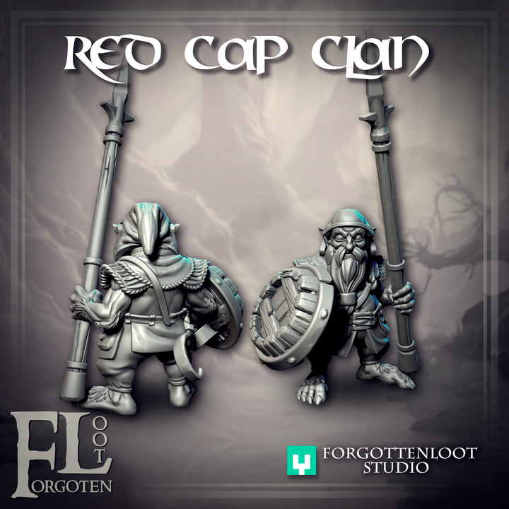 3D Printable Redcap clan Miniature Band by forgottenlootstudio