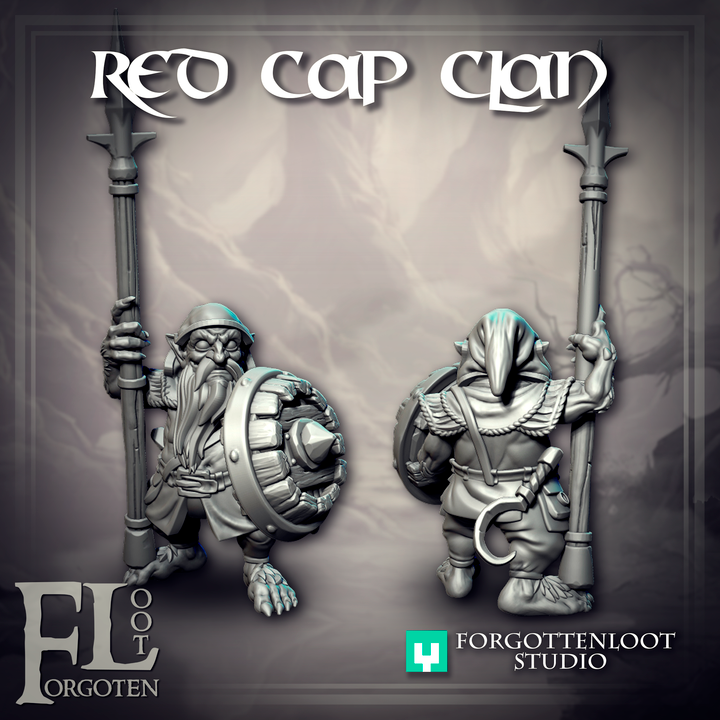 3D Printable Redcap clan Miniature Band by forgottenlootstudio