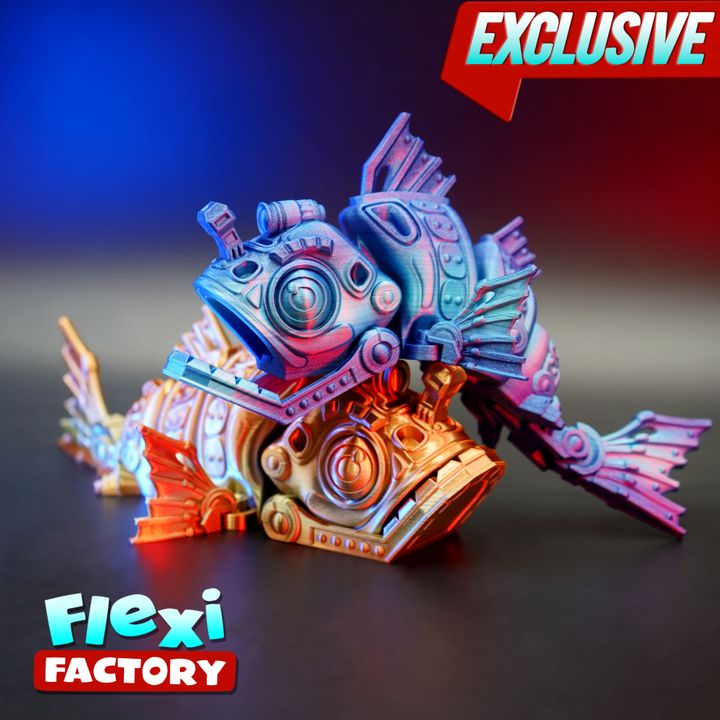 3D Printable Exclusive Flexi Factory Cyber Fish by Flexi Factory