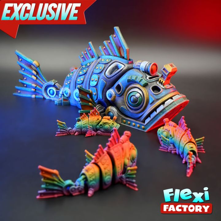 3D Printable Exclusive Flexi Factory Cyber Fish by Flexi Factory