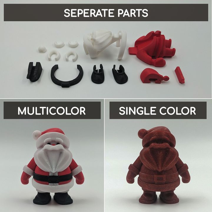 3D Printable Build a santa - Christmas Tree Decoration by Elias