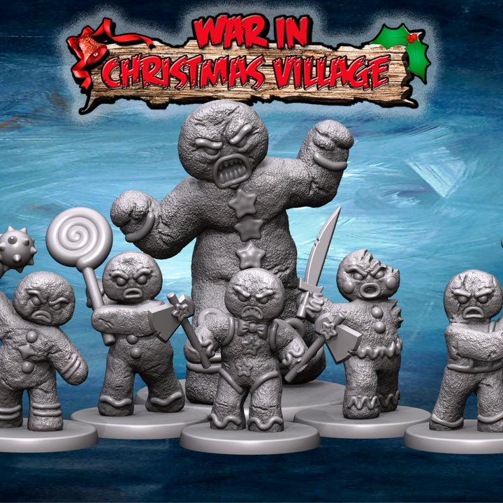 3D Printable War in Christmas Village Gingerbread Gang Bundle by War in ...