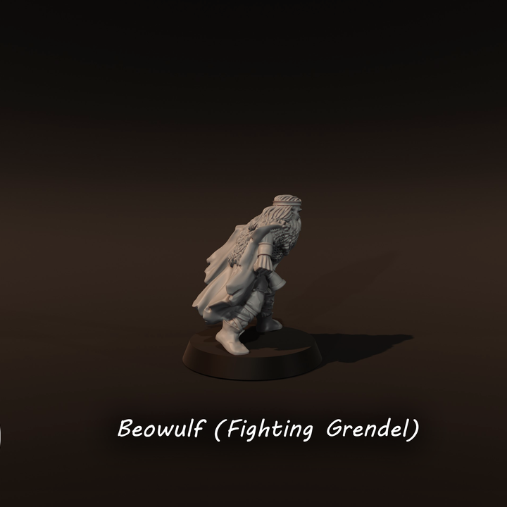 3D Printable Beowulf (Fighting Grendel) by Medbury Miniatures