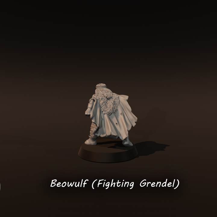 3D Printable Beowulf (Fighting Grendel) by Medbury Miniatures