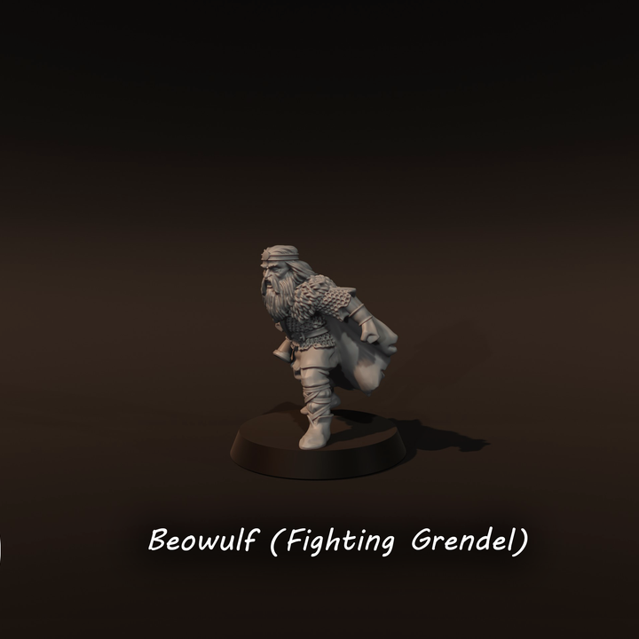 3D Printable Beowulf (Fighting Grendel) by Medbury Miniatures