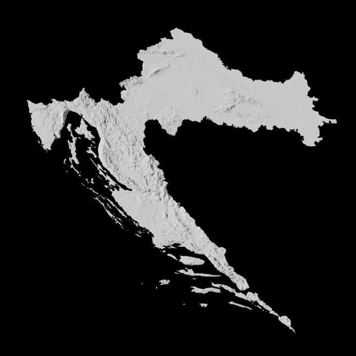 3D Printable Croatia Country Topographic Map - 3D Terrain Elevation ...