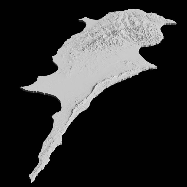 3D Printable Cyprus Country Topographic Map - 3D Terrain Elevation ...