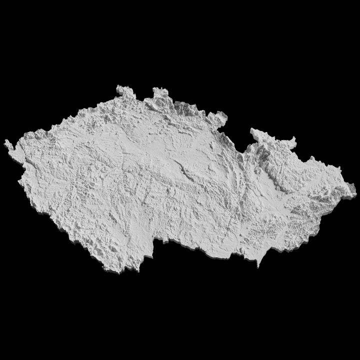 3D Printable Czech Republic Country Topographic Map - 3D Terrain ...