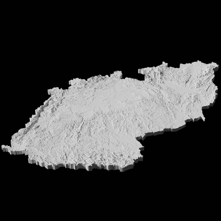 3D Printable Czech Republic Country Topographic Map - 3D Terrain ...
