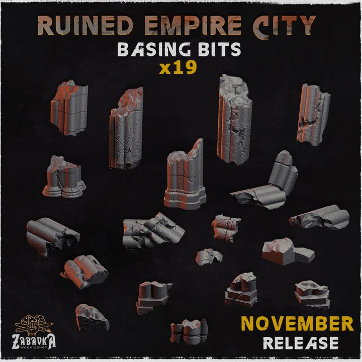 3D Printable Basing Bits - Ruined Empire City by Zabavka Workshop