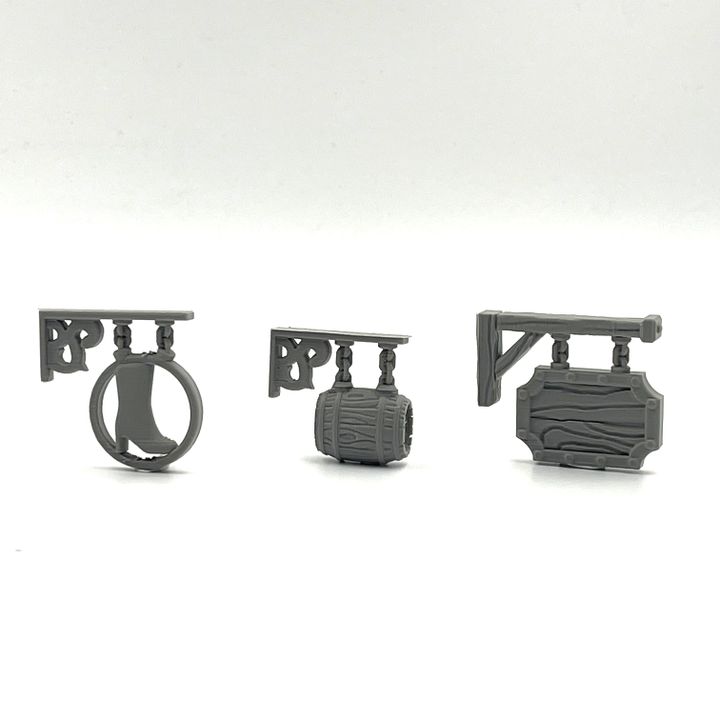 3D Printable Store Signs by Antigone Miniatures