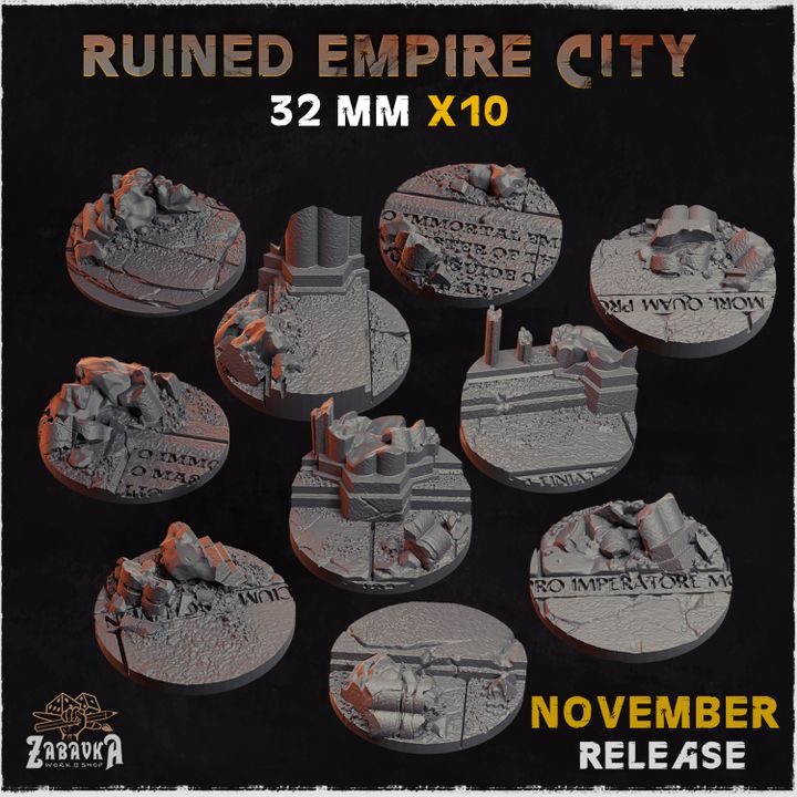 3D Printable Ruined Empire City - Bases & Toppers (Big Set++) by ...