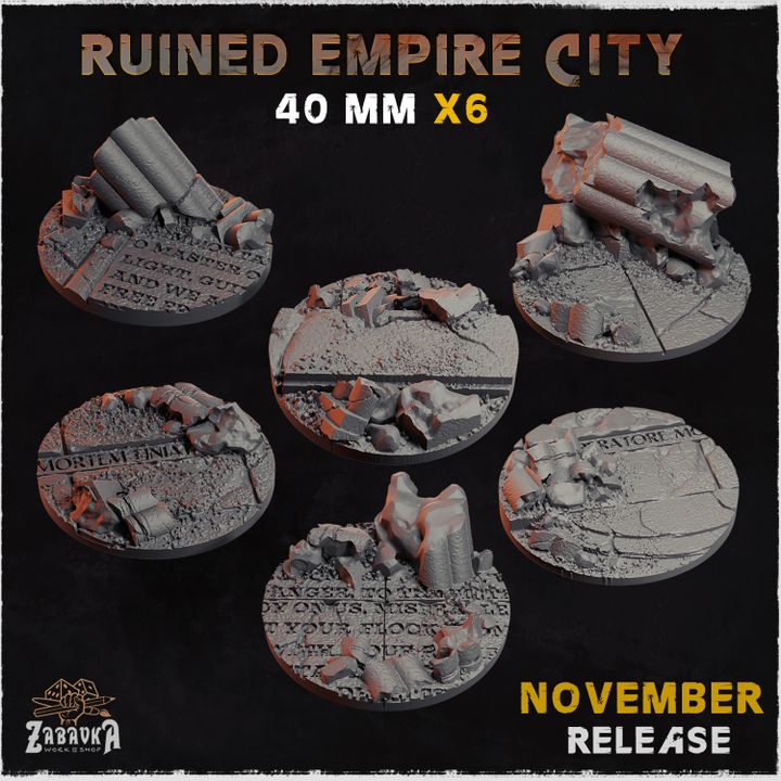3D Printable Ruined Empire City - Bases & Toppers (Big Set++) by ...