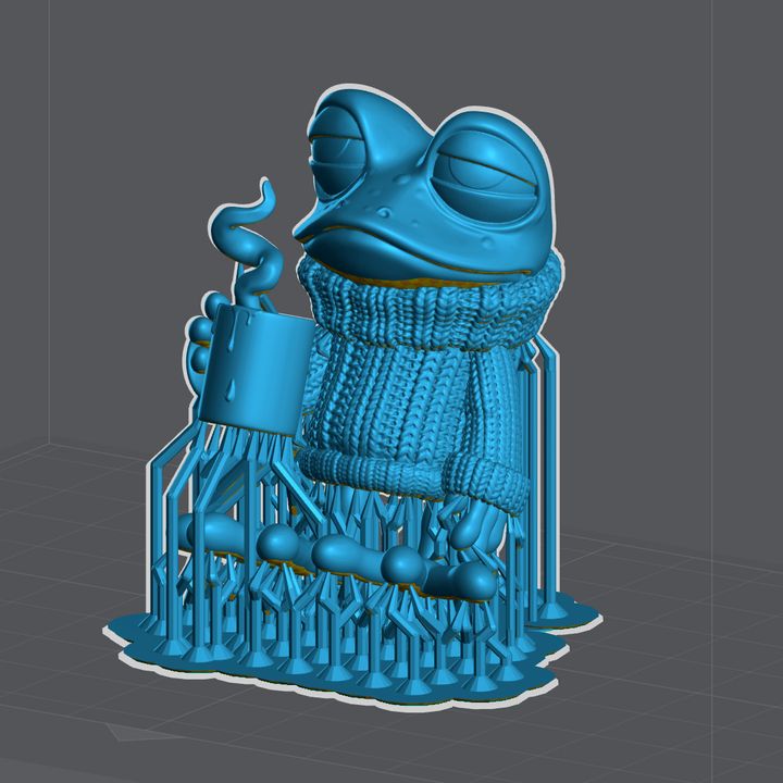 3D Printable Cozy Frog aka Frog in Sweater by Grass Hopper