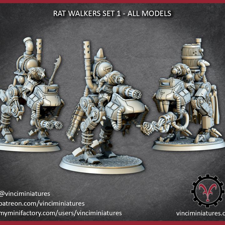 3D Printable RAT WALKERS BUNDLE + ADDONS by vinciminiatures
