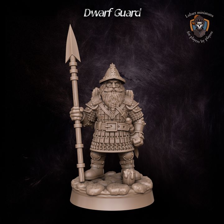 3D Printable Dwarf Guard by Lubart Miniatures
