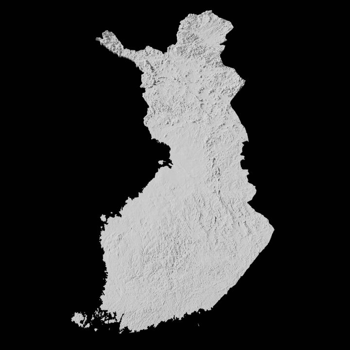 3D Printable Finland Country Topographic Map - 3D Terrain Elevation ...