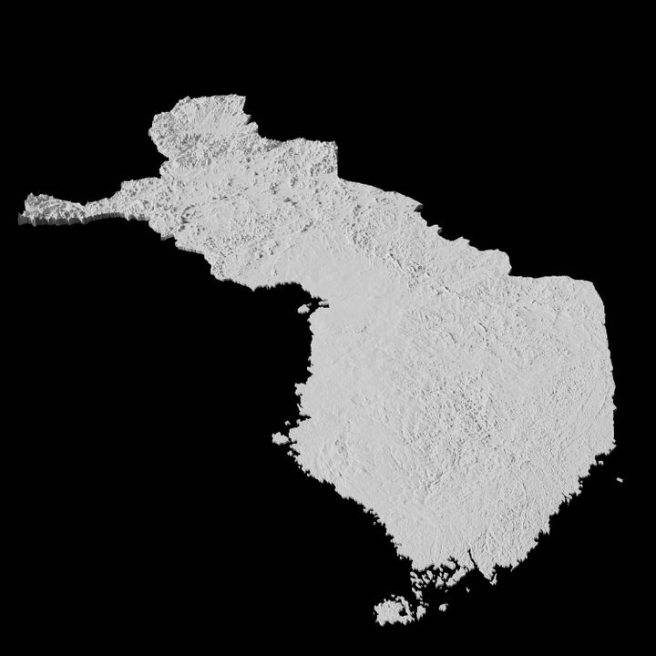 3D Printable Finland Country Topographic Map - 3D Terrain Elevation ...