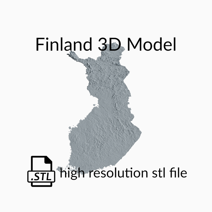 3D Printable Finland Country Topographic Map - 3D Terrain Elevation ...