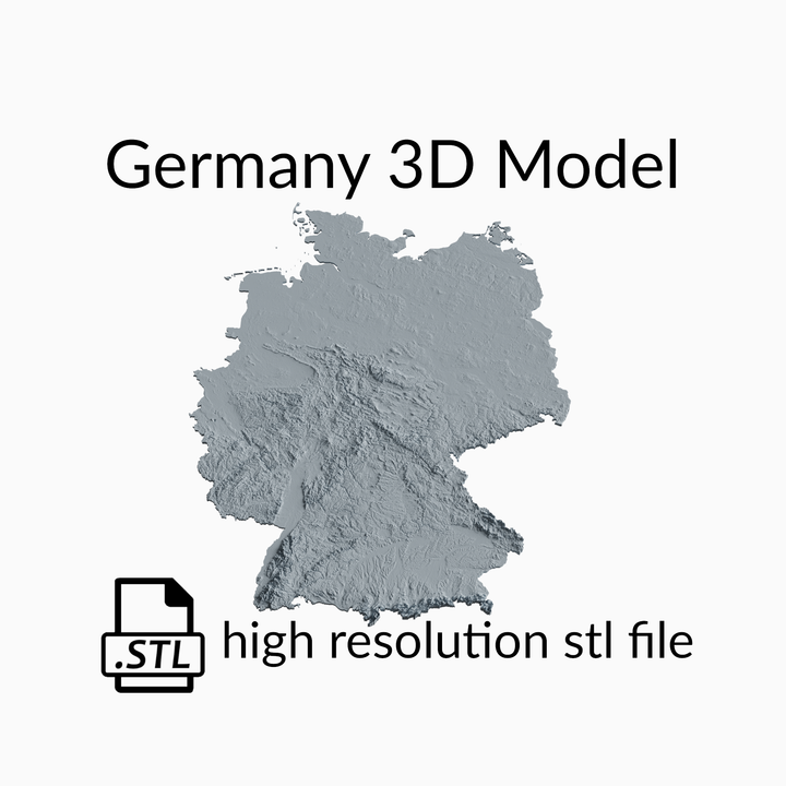 3D Printable Germany Country Topographic Map - 3D Terrain Elevation ...