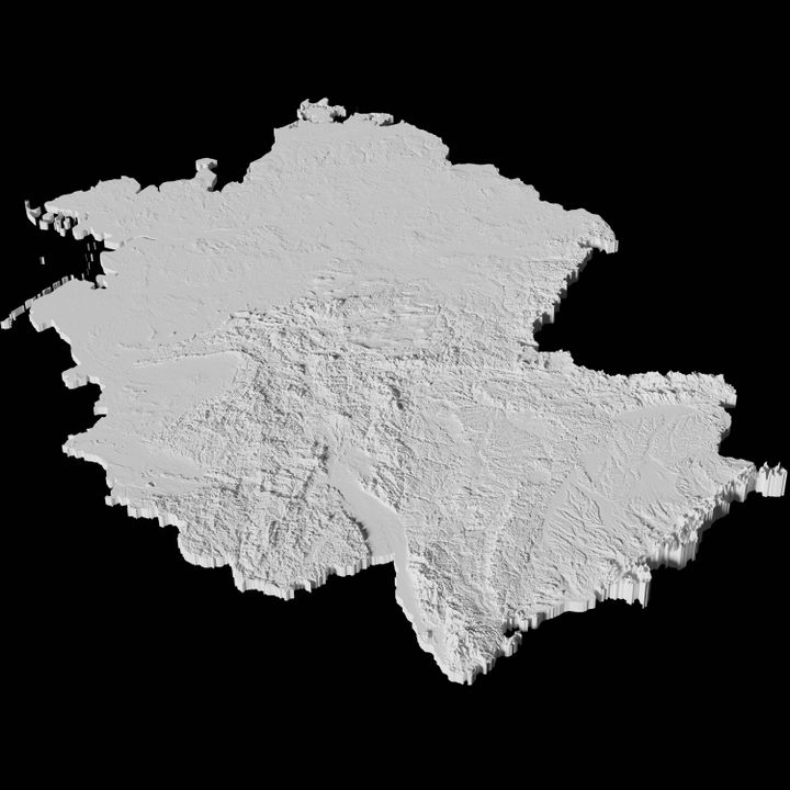 3D Printable Germany Country Topographic Map - 3D Terrain Elevation ...