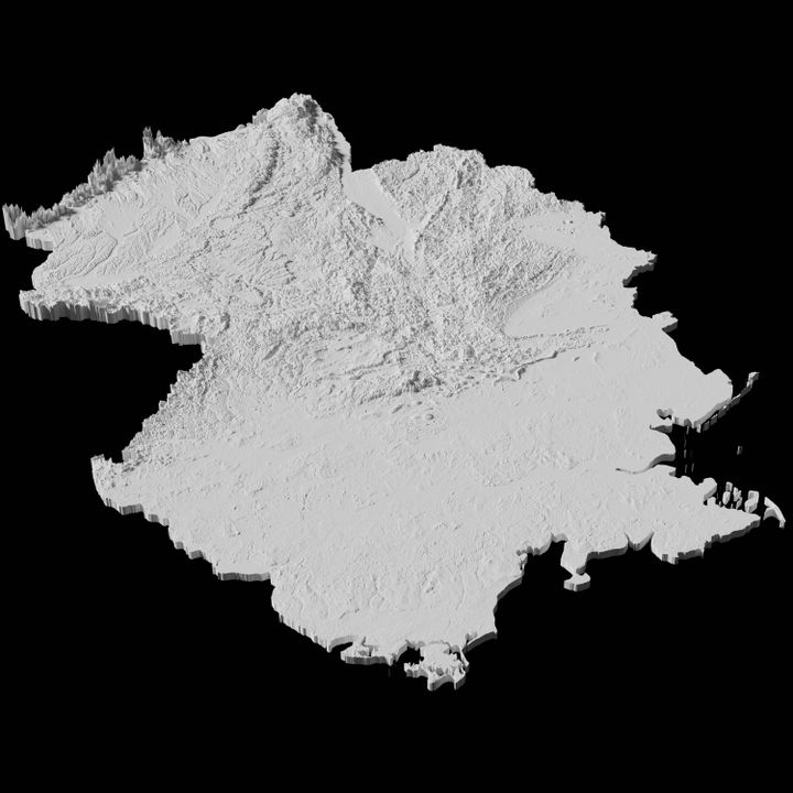 3D Printable Germany Country Topographic Map - 3D Terrain Elevation ...