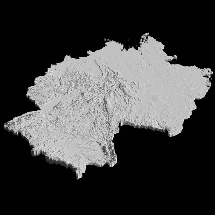3D Printable Germany Country Topographic Map - 3D Terrain Elevation ...