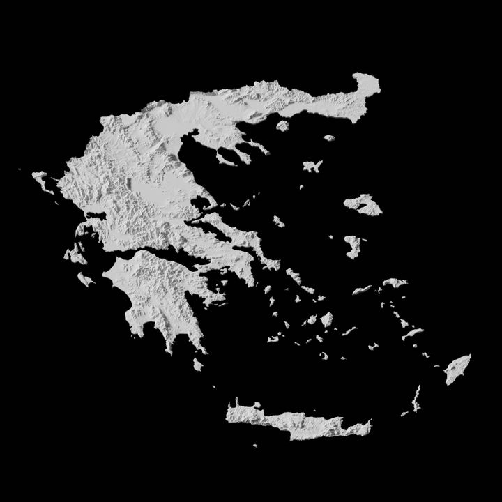 3D Printable Greece Country Topographic Map - 3D Terrain Elevation ...