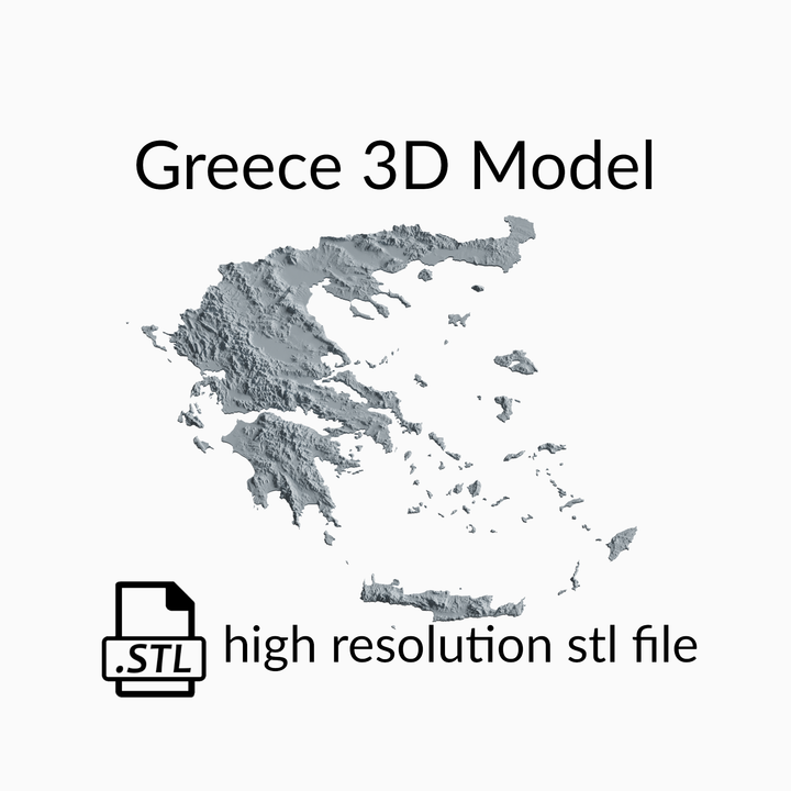 3D Printable Greece Country Topographic Map - 3D Terrain Elevation ...