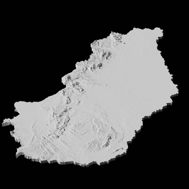 3D Printable Hungary Country Topographic Map - 3D Terrain Elevation ...