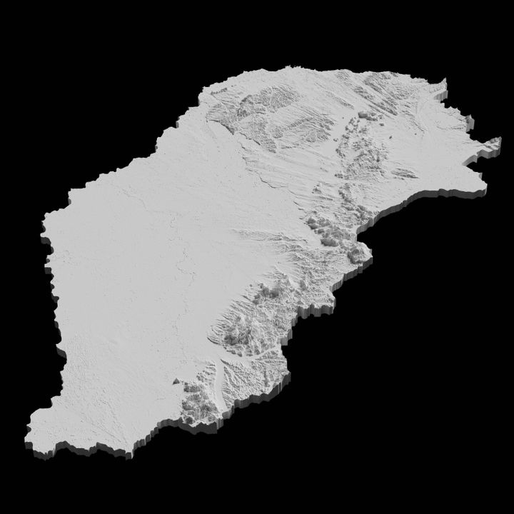 3D Printable Hungary Country Topographic Map - 3D Terrain Elevation ...